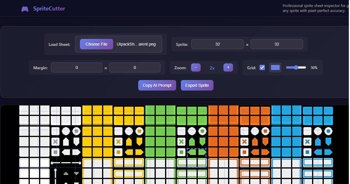Spritecutter Free Sprite Sheet Inspector Extractor Tool For Game